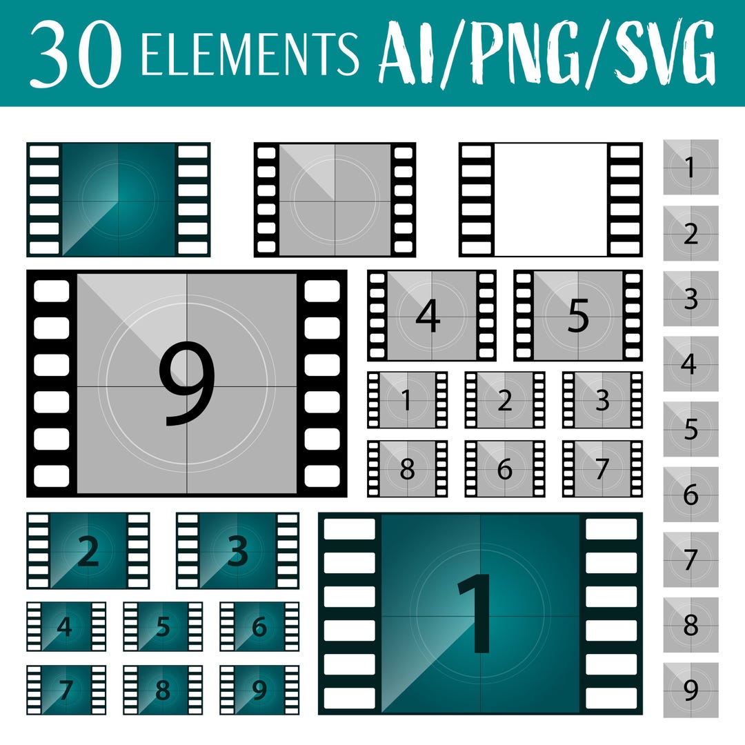 Movie Countdown Clipart Vector Countdown Timer Clip Art Movie Countdown ...
