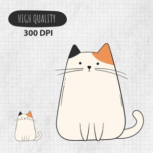Cute Cat 2D Flat Design Digital Files Cute Printable Cat Clipart for ...