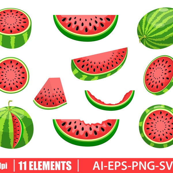 Watermelon Clip Art - Etsy