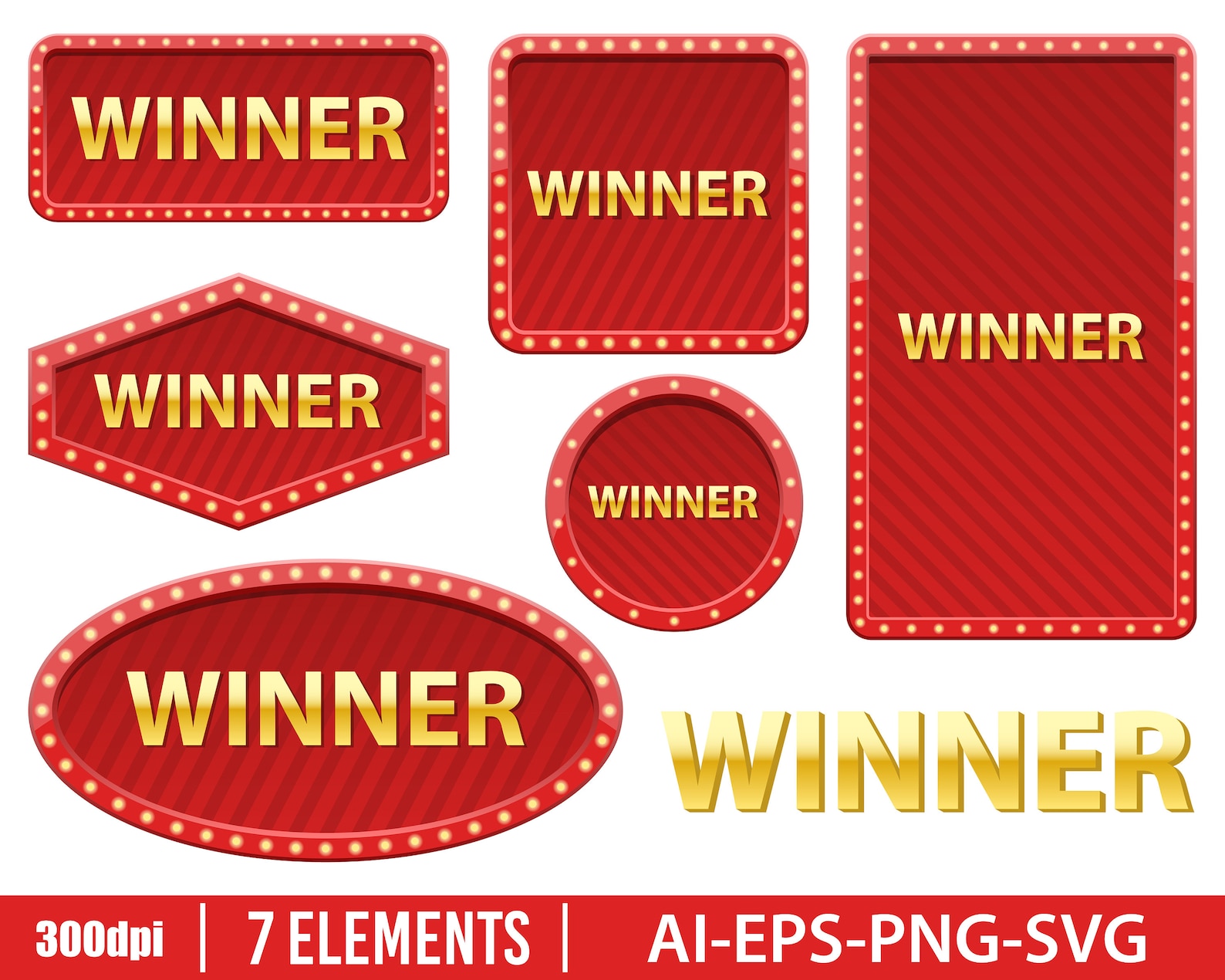 Winner Sign Clipart Vector Design Illustration. Winner Sign - Etsy UK