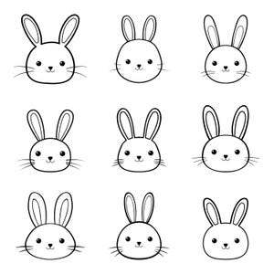 Cute Bunny 2D Flat Design Digital Files Cute Printable Bunny Clipart ...