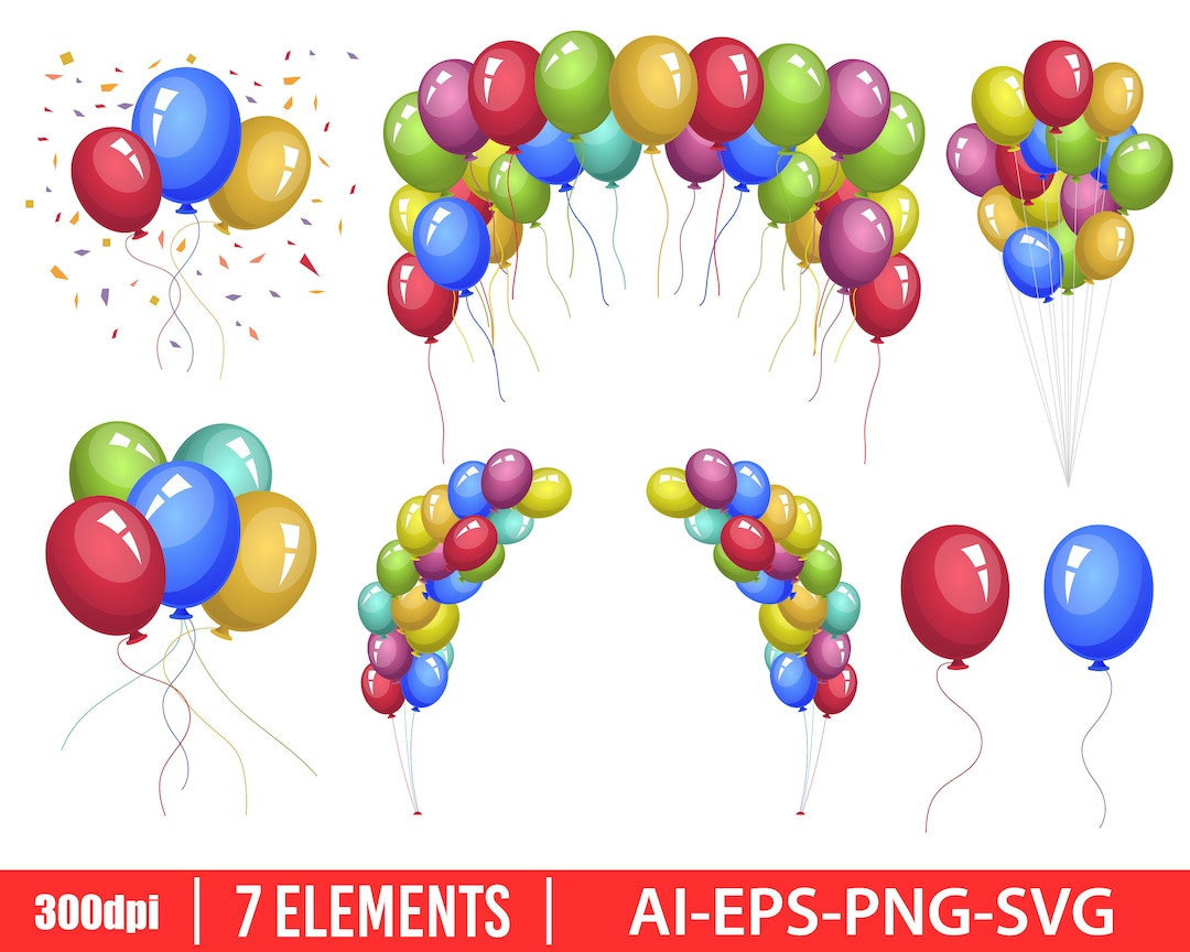 Colored Balloons Clipart Vector Design Balloon Clipart Colored Balloons ...