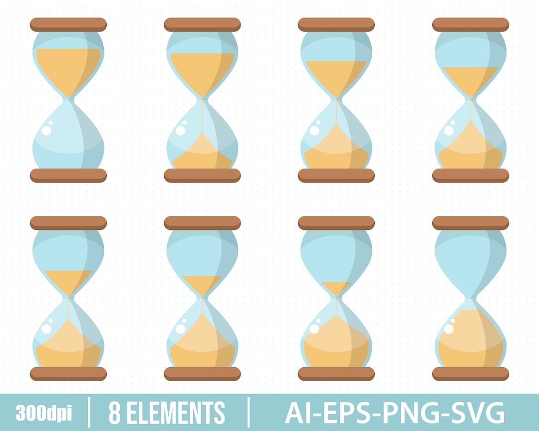 Hourglass Set Clipart Vector Design Illustration. Hourglass - Etsy