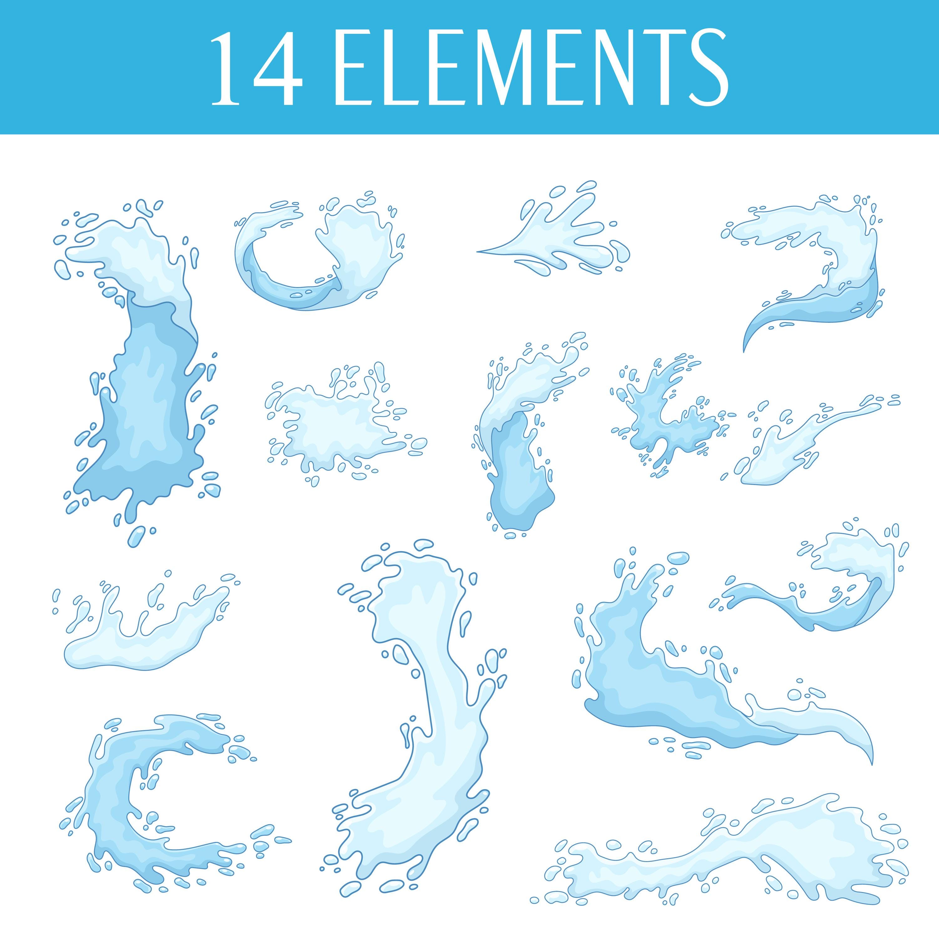 Water Splash Clipart Vector Liquid Droplet Wave Digital Art Refreshing ...