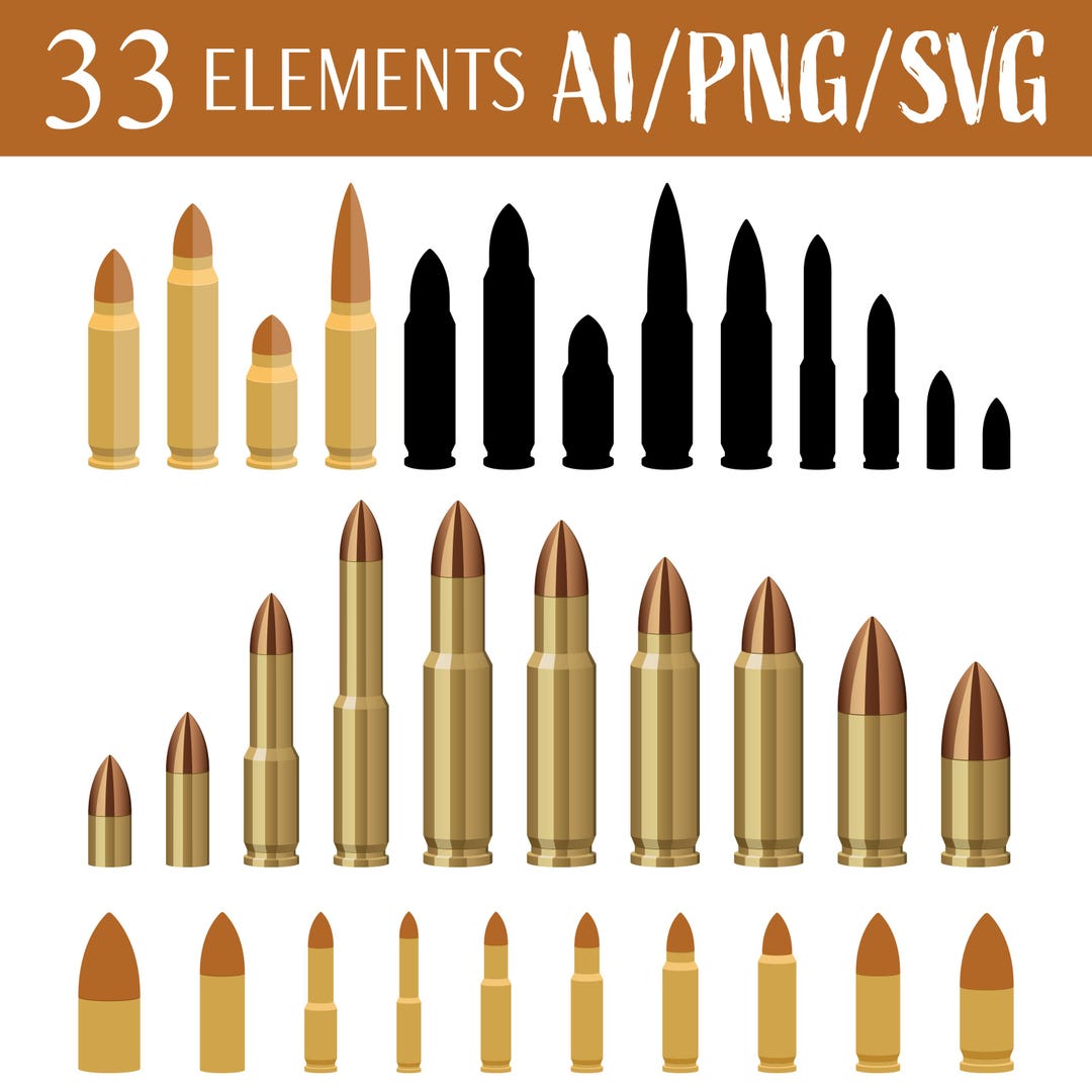 Bullet Clipart Vector Design Gun Clipart Bullet Shape Illustrations ...