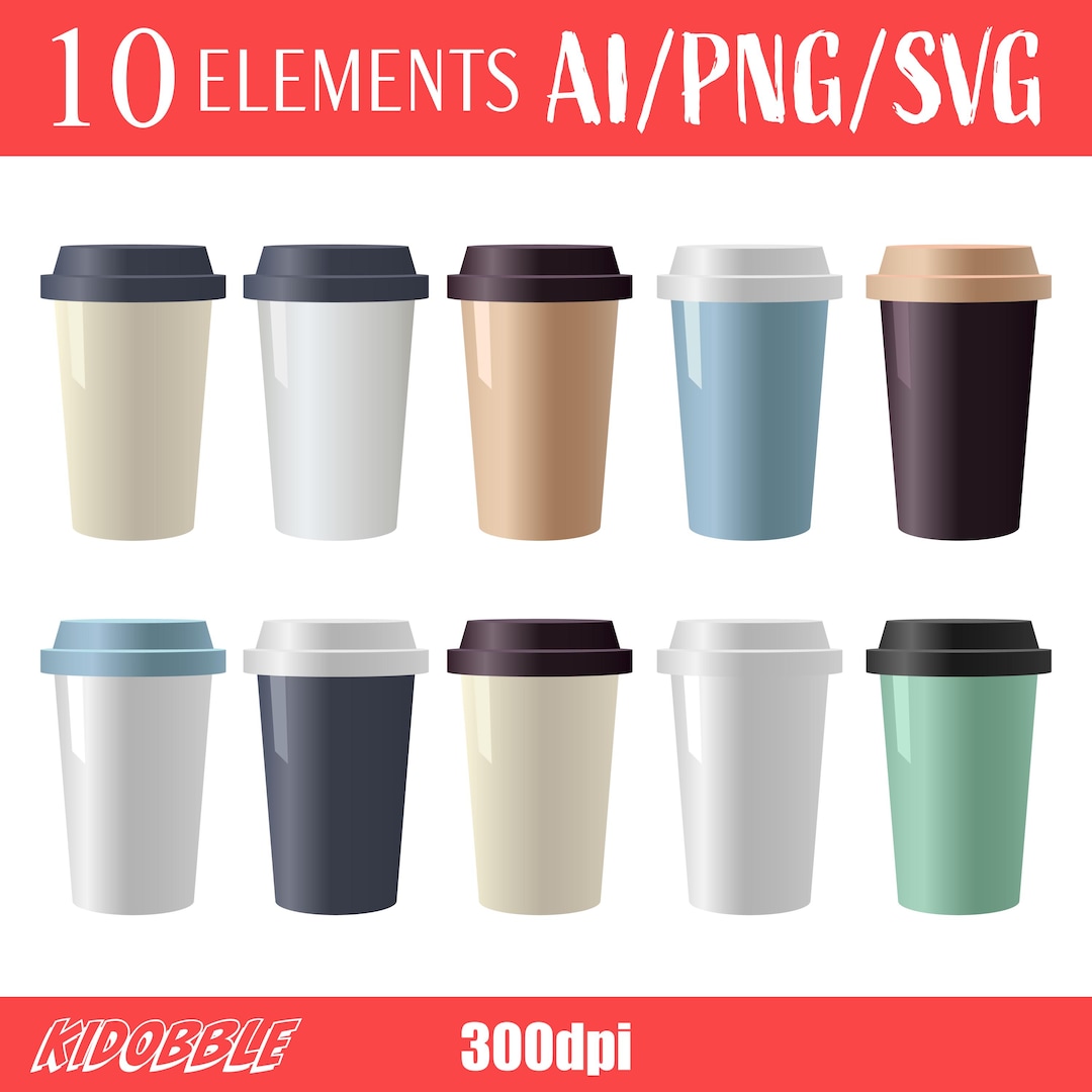 Coffee Cup Clipart Vector Art Digital Design Cafe Graphics Beverage ...