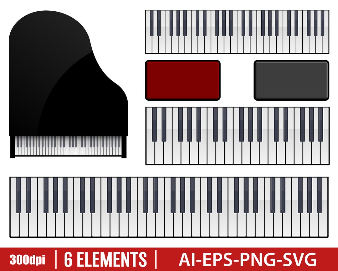 Piano Top View and Piano Keybaord Clipart Vector Design - Etsy
