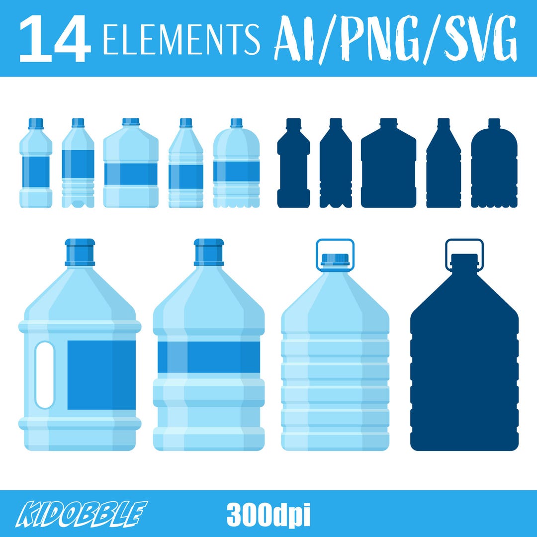 Water Bottle Clipart Vector Hydration Container Illustration Drinkware ...