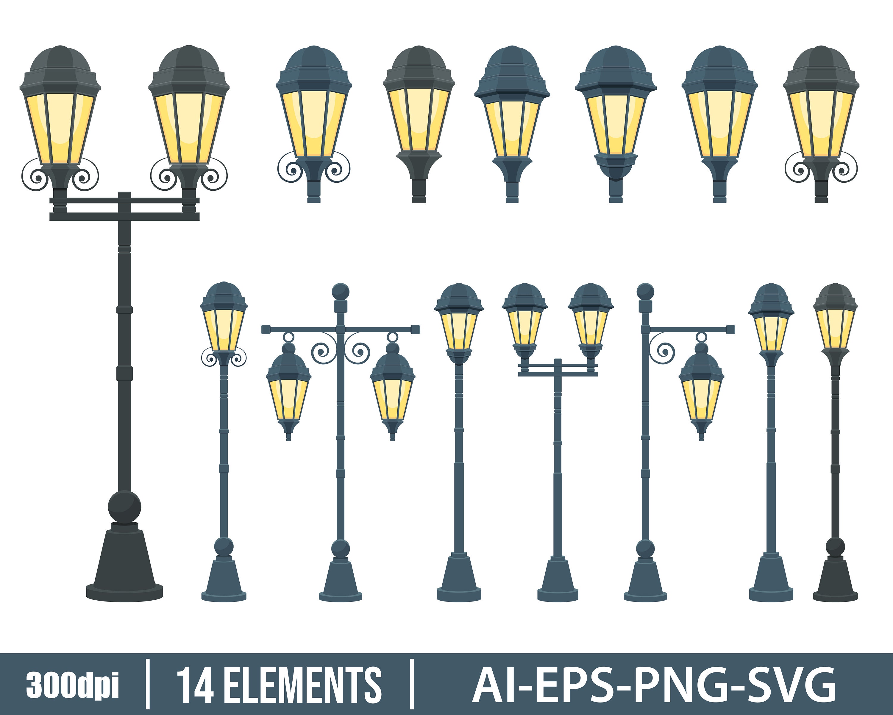 Old Street Lamp Clip Art