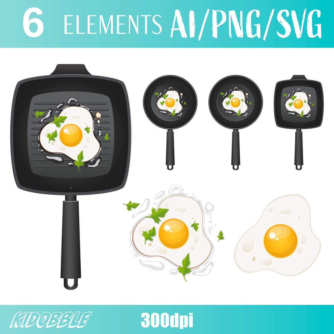 Fried Egg Clipart | Breakfast Food Graphics | Hand-drawn Egg ...