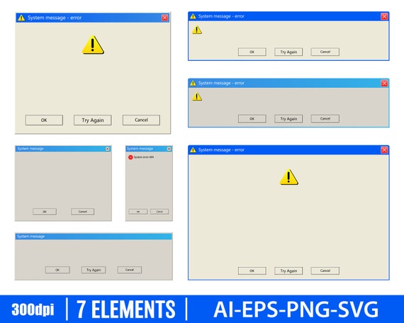 Windows Message Clipart Vector Design Illustration. Windows | Etsy