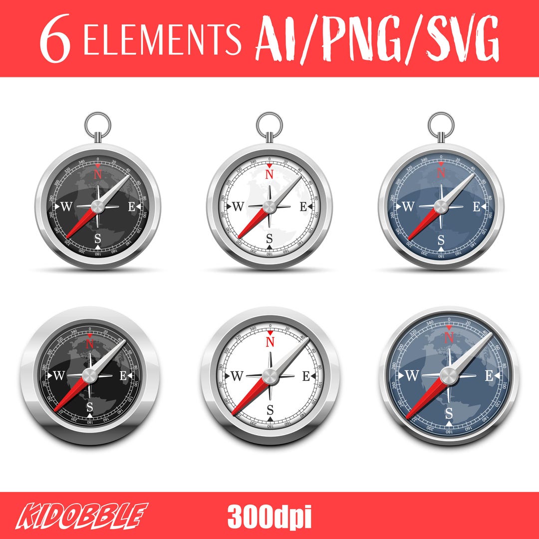 Compass Clipart Vector Navigation Design Digital Graphics Direction ...