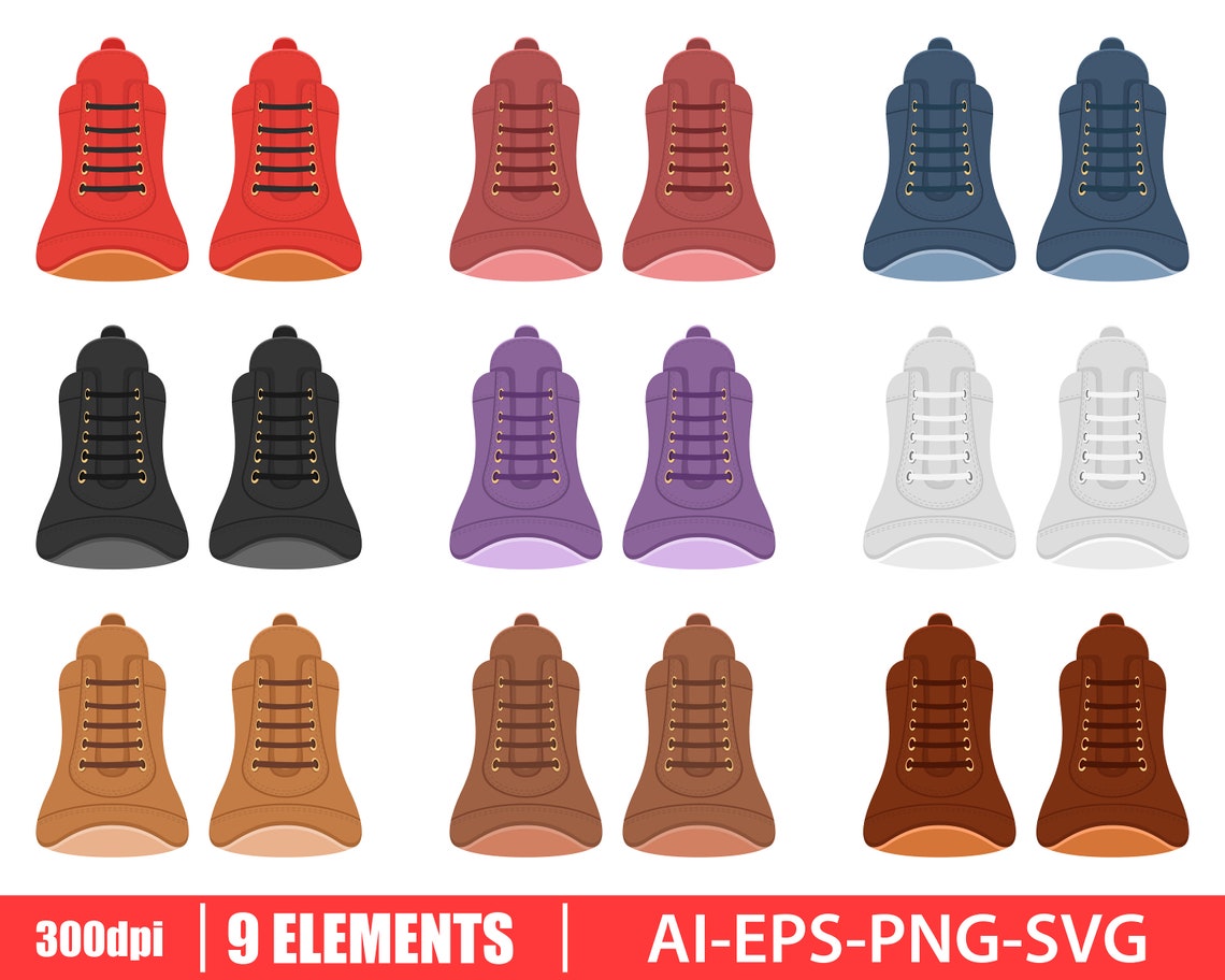 Boxing Shoes Clipart Vector Design Illustration. Boxing Shoes - Etsy