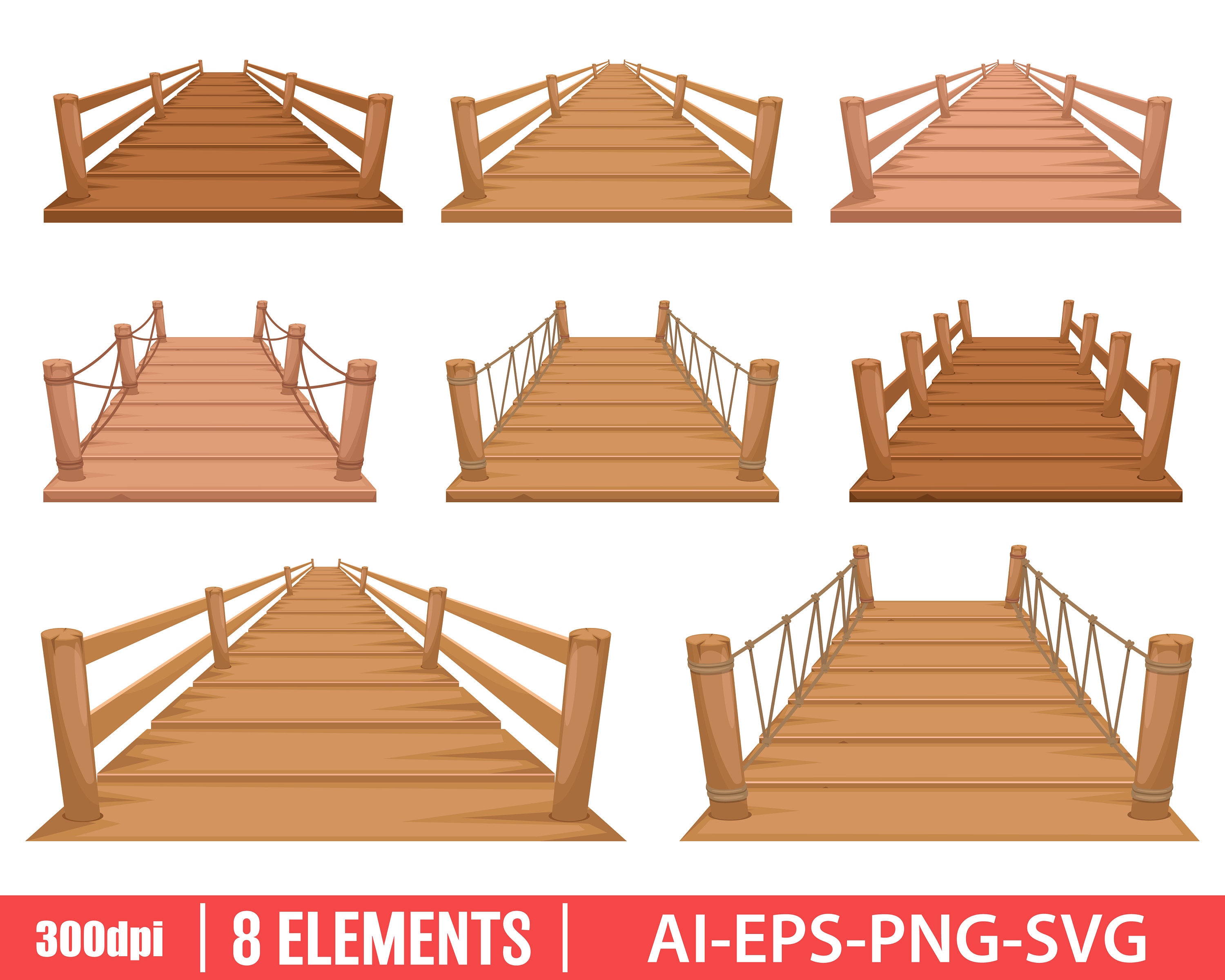 Wood Bridge Clipart