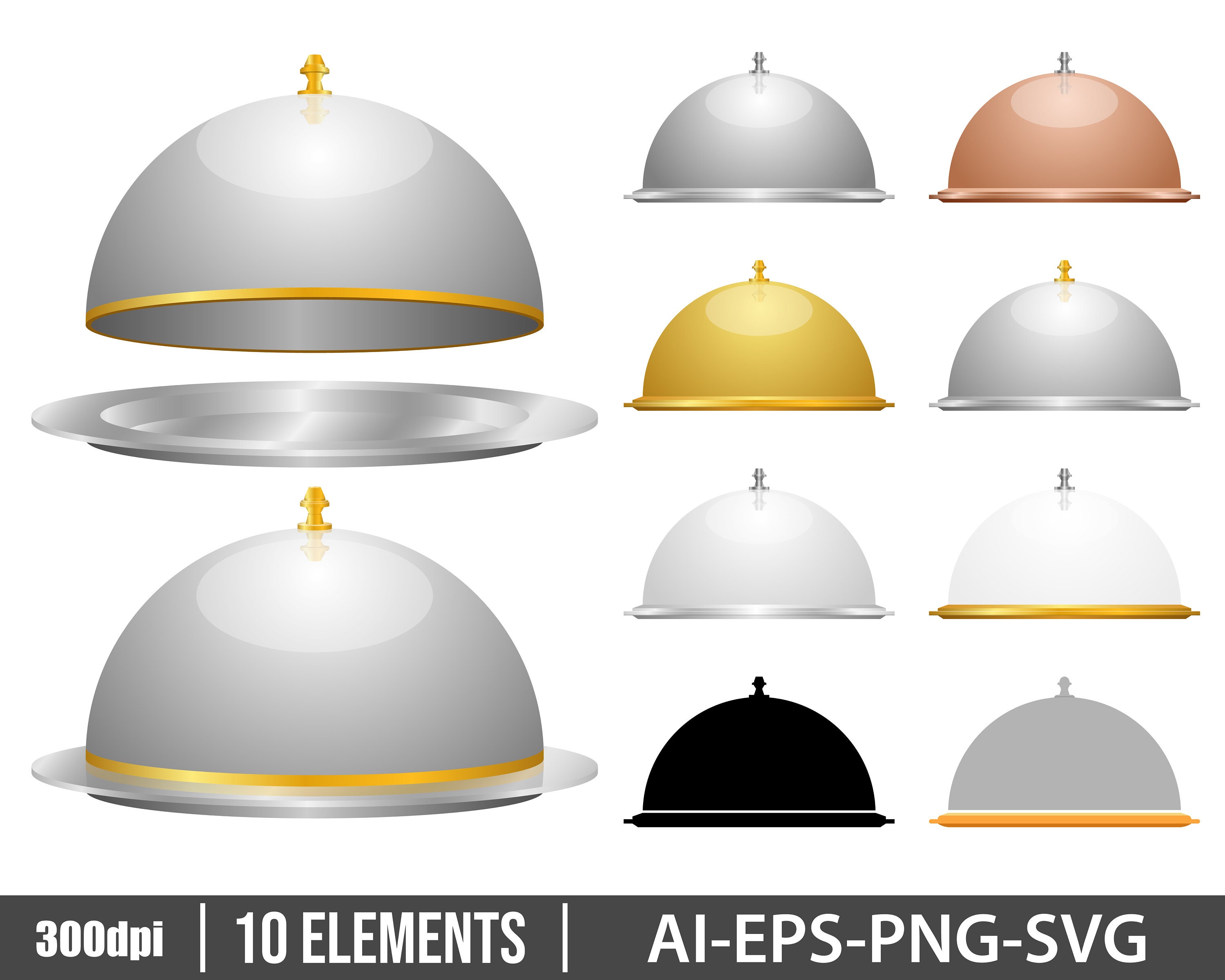 Cloche Clipart Vector Design Illustration. Cloche Set. Vector - Etsy