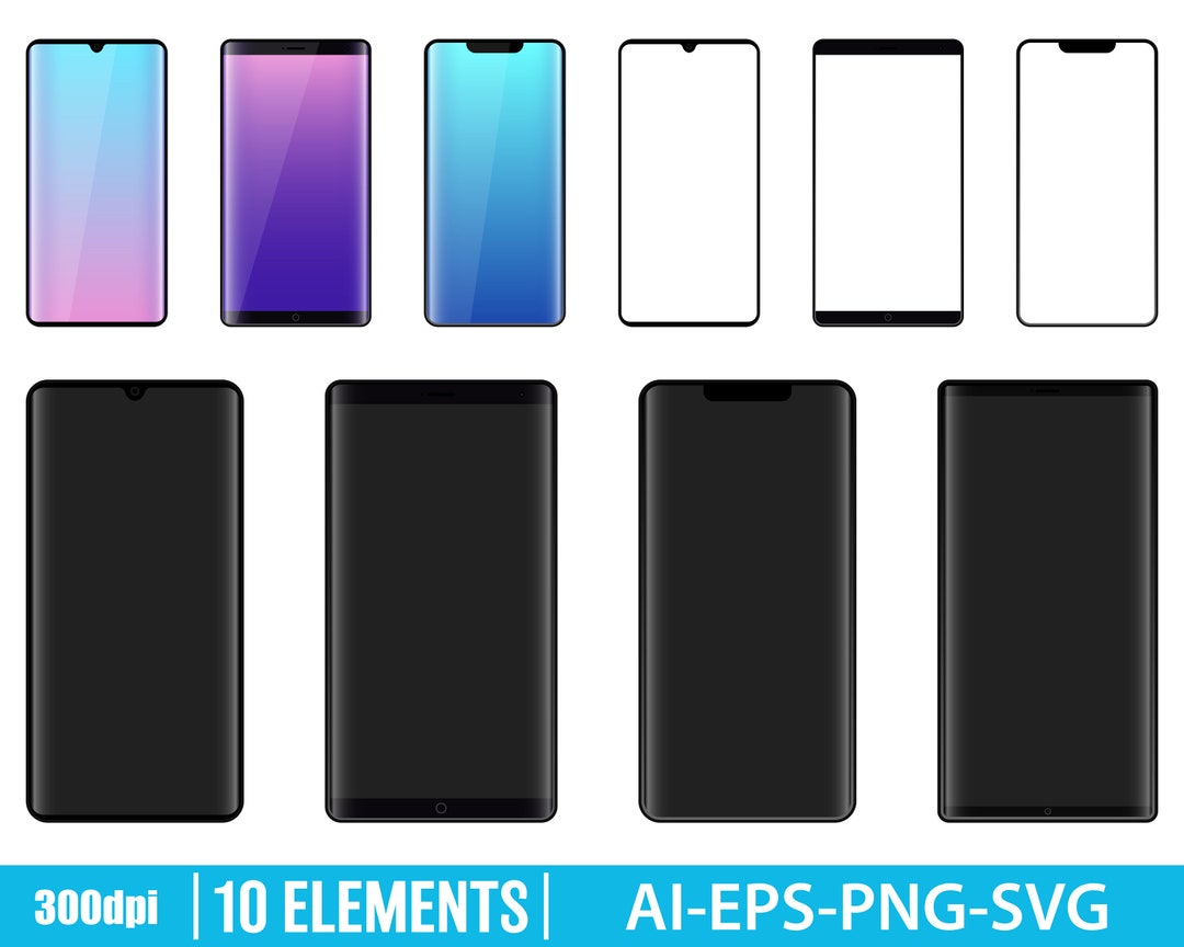 Smartphone Clipart Vector Design Illustration. Smartphone Set. Vector ...