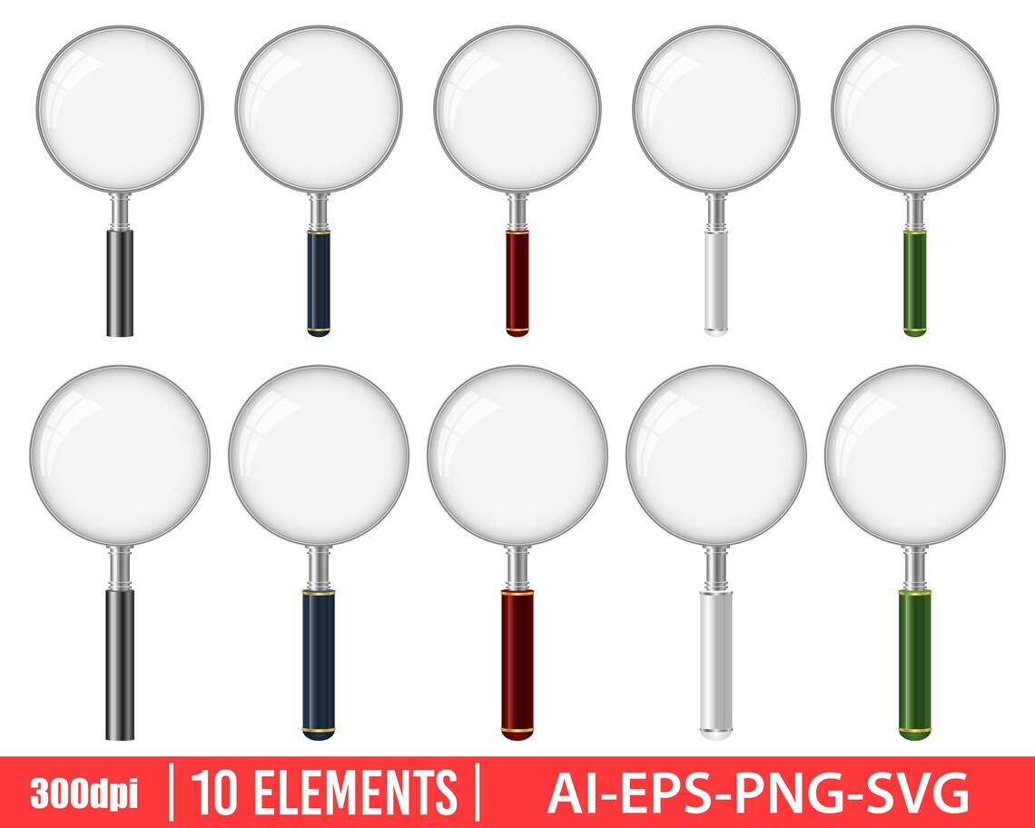 Magnifying Glass Clipart Vector Design Illustration. - Etsy