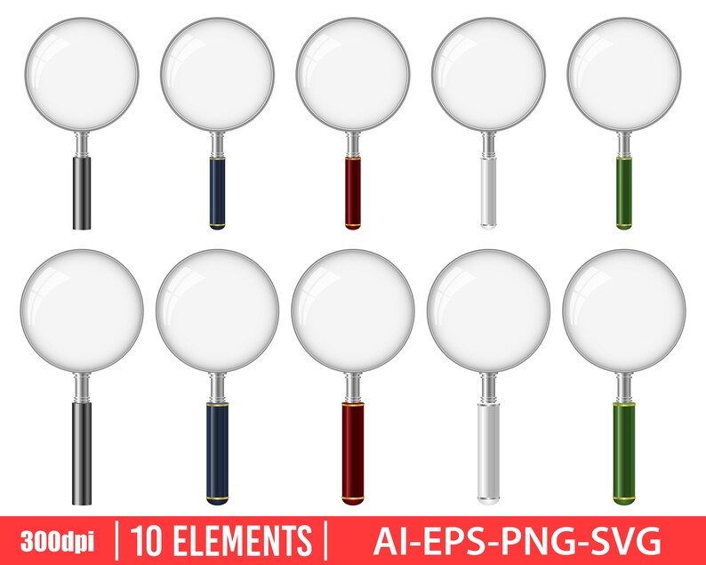 Magnifying Glass Clipart Vector Design Illustration. - Etsy