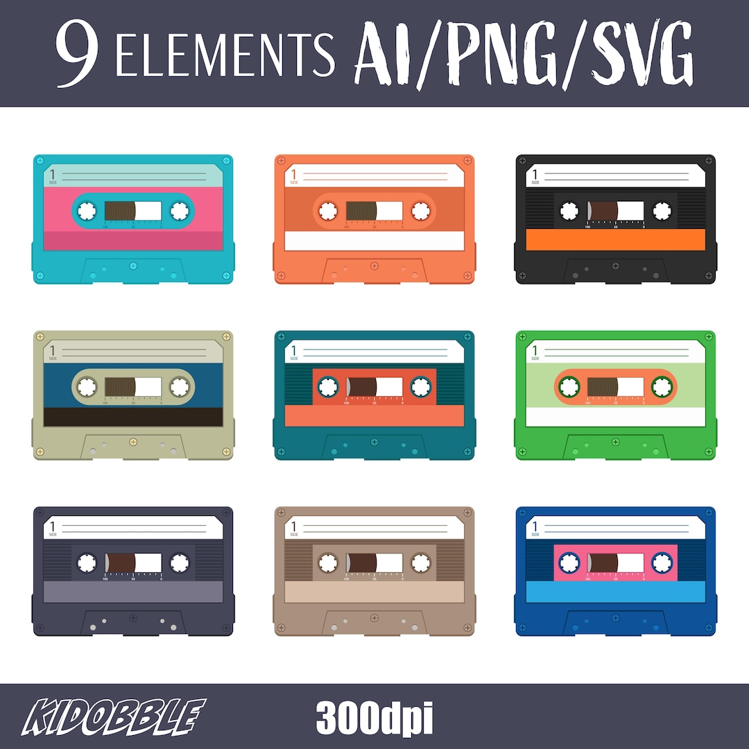 Audio Cassette Tape Vintage Music Retro Sound Vector Art Nostalgic ...