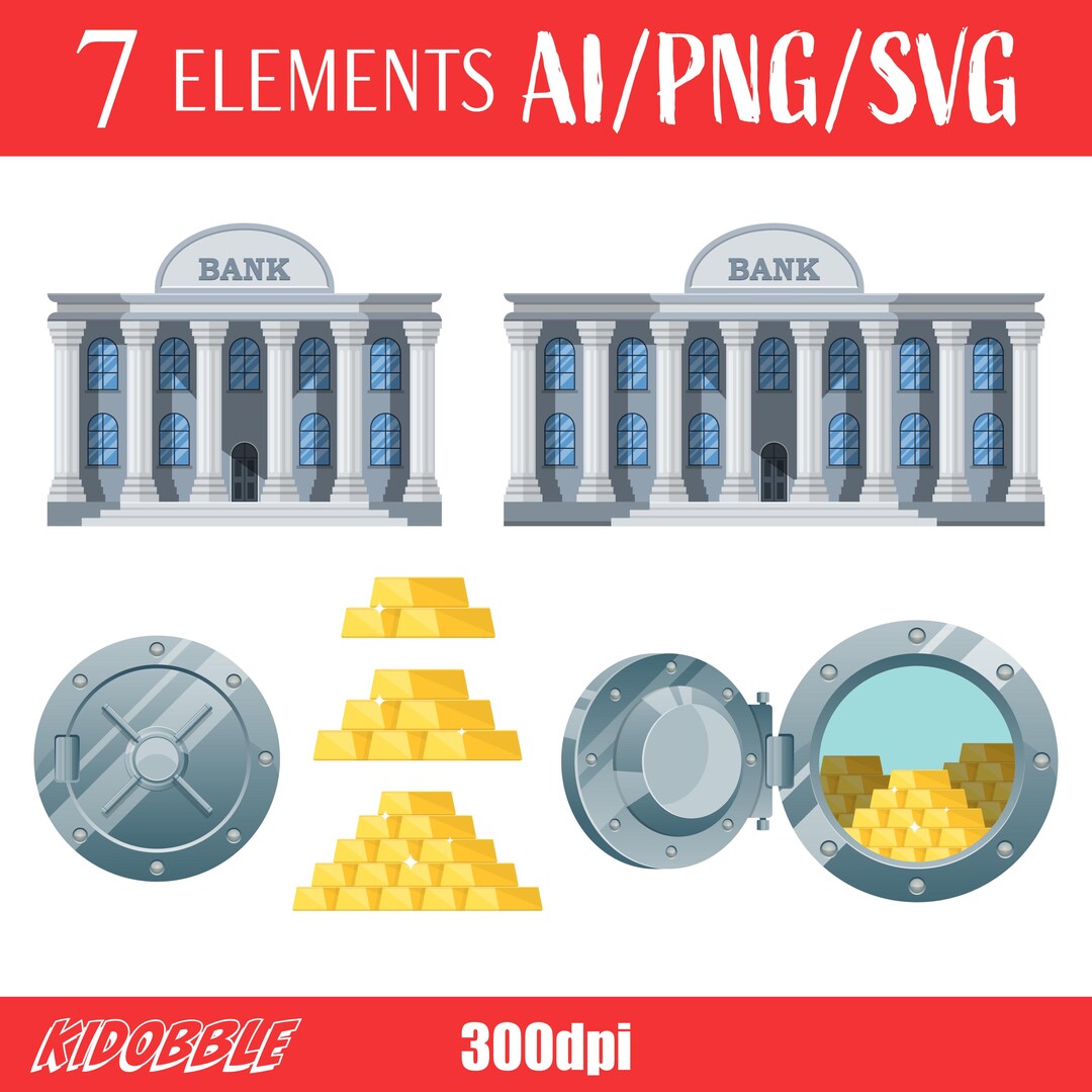 Bank Elements Finance Money Savings Vector Art Economic Icons Digital ...