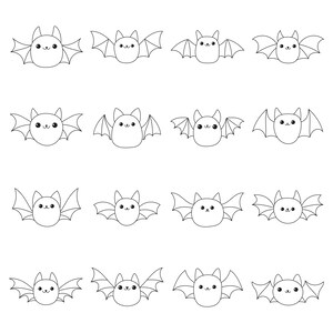 Cute Bat 2D Flat Design Digital Files Cute Printable Bat Clipart for ...