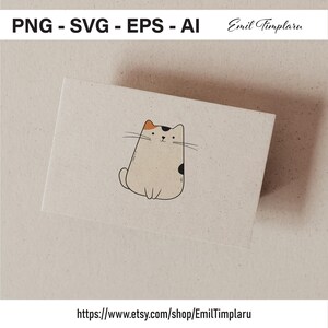 Cute Cat 2D Flat Design Digital Files Cute Printable Cat Clipart for ...