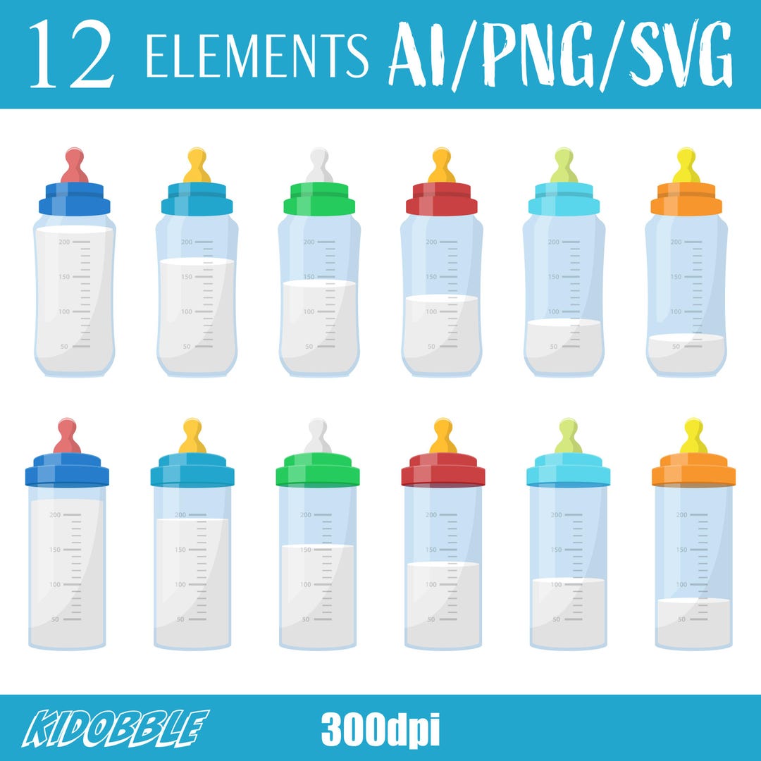 Baby Bottle Illustration Nursery Art Digital Print Baby Bottle Art ...
