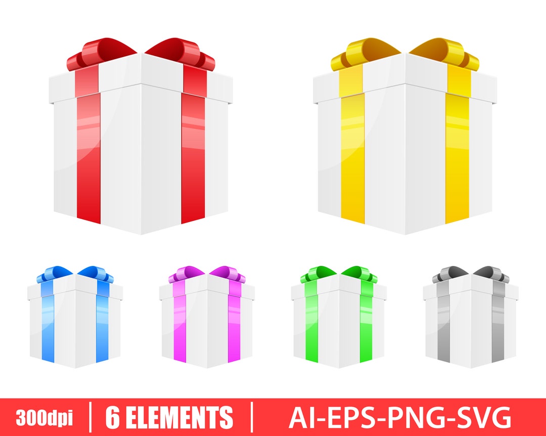 Present Box Gift Wrap Surprise Packaging Celebration Digital Clipart ...