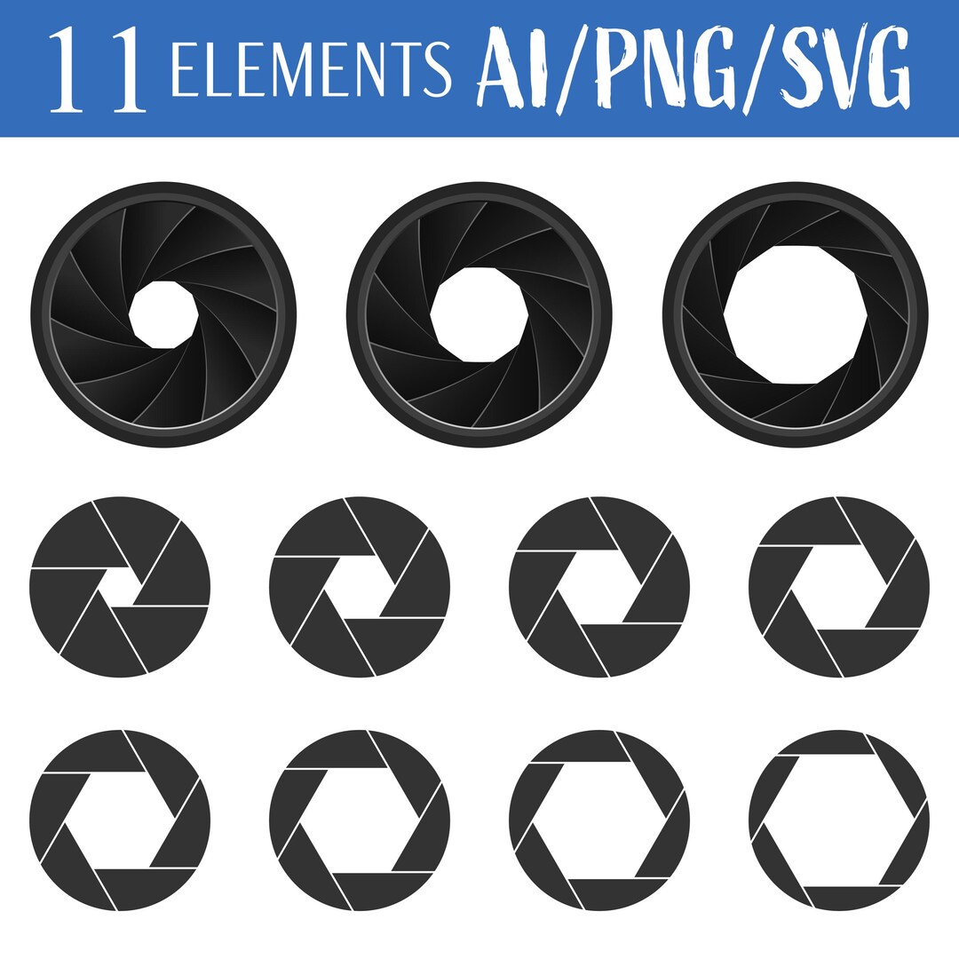 Camera Shutter Aperture Clipart Photography Lens Clipart Digital ...