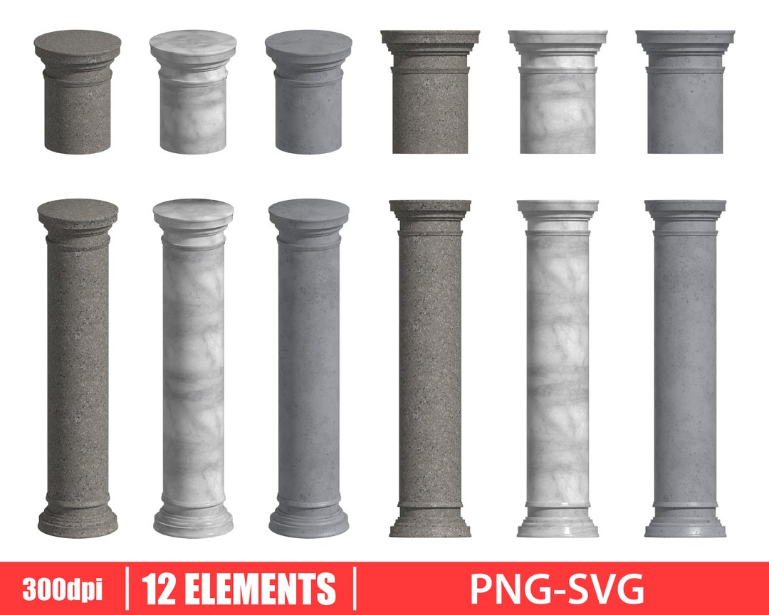 Ancient Columns Clipart Design Illustration. Ancient Columns - Etsy