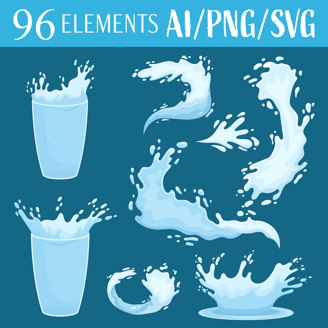 Water Splash Clipart Vector Liquid Droplet Wave Digital Art Refreshing ...