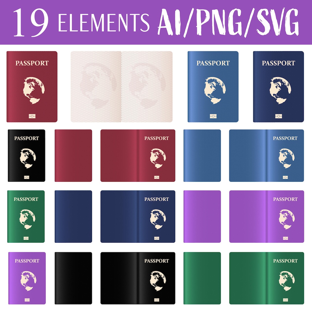 Realistic Passport Clipart Vector Digital Art Passport Graphics ...