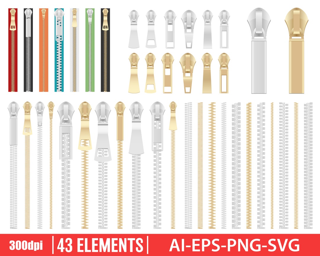 Zipper Clipart Vector Digital Art Zipper Graphics Printable Zipper ...