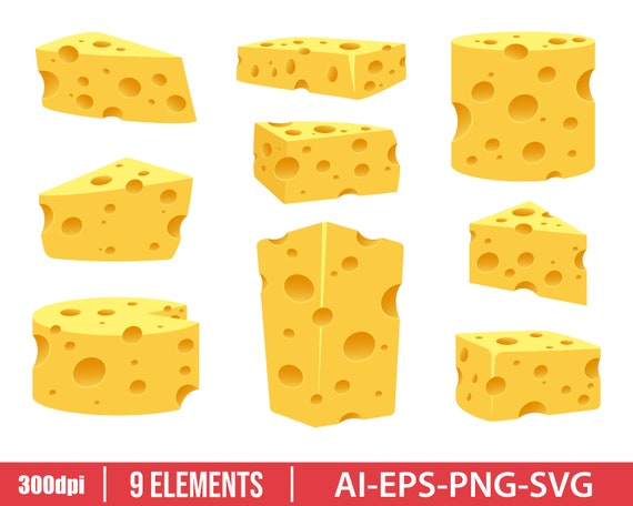 Cheese Clipart Vector Design Illustration. Cheese Appetizer - Etsy