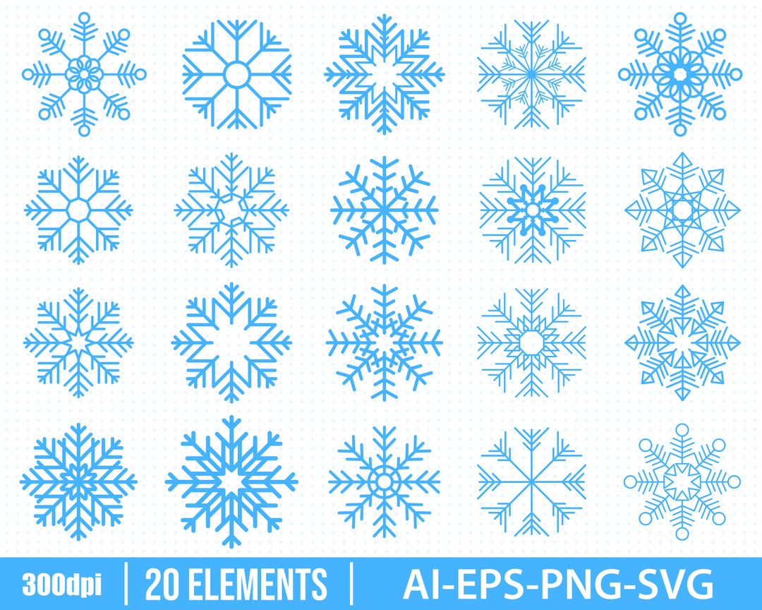 Snowflakes Clipart Vector Design Illustration. Winter Snowflake Set ...