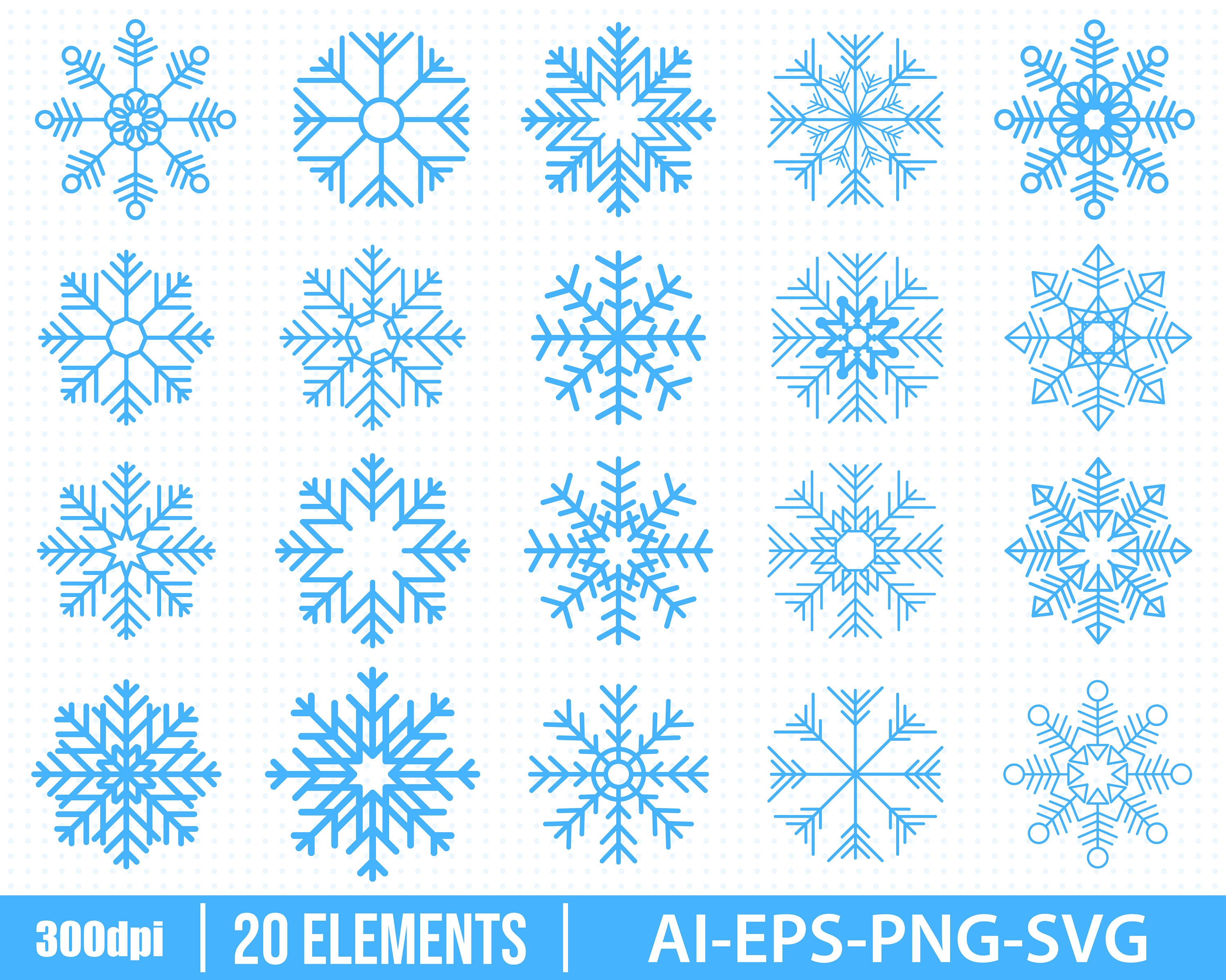 Snowflakes Clipart Vector Design Illustration. Winter - Etsy