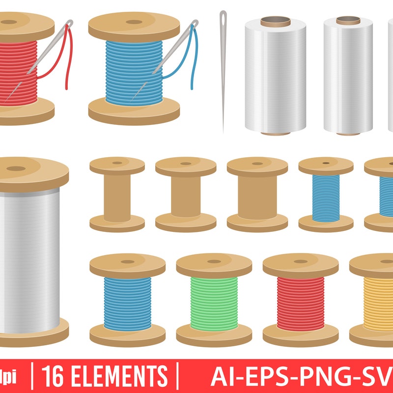 Thread Spool Clipart - Etsy