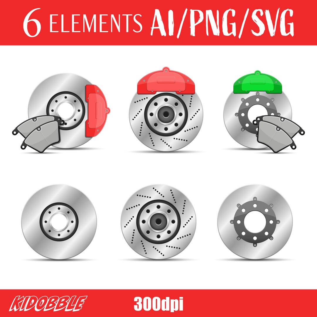 Brake Disk Clipart Vector Digital Art Car Parts Graphics Printable ...