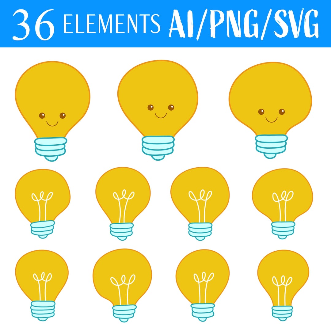 Cute Lightbulb Vector Art Design Poster Digital Print Icon Aesthetic ...