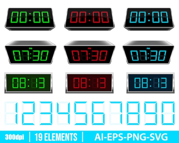 Digital Clocks Clipart