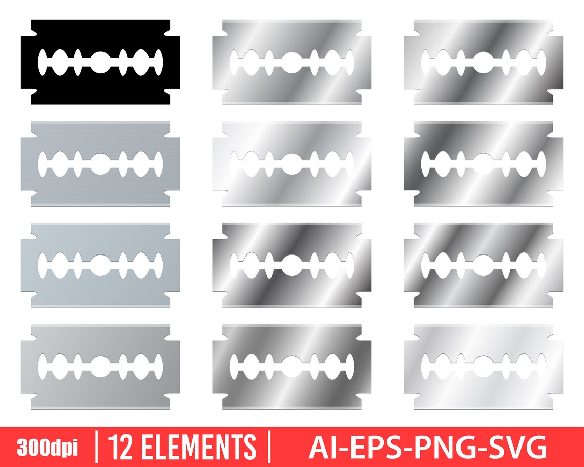 Razor Blade Clipart Vector Design Illustration. Razor Blade - Etsy