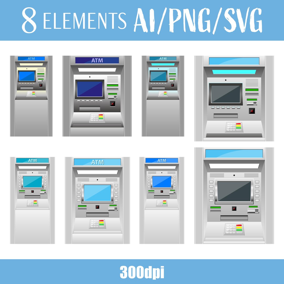 Atm Machine Clipart Vector Atm Banking Design Cash Withdrawal Machine ...