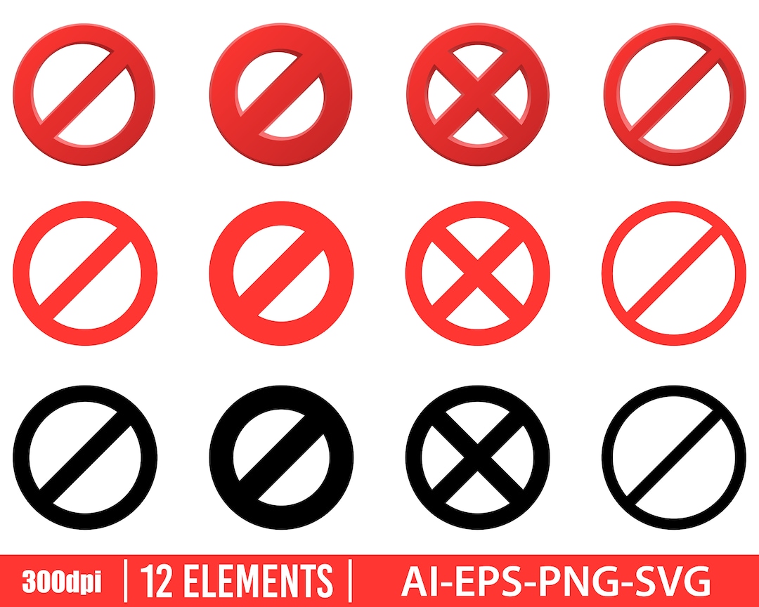 Prohibition Sign Clipart Vector Design Illustration. Prohibition Sign ...