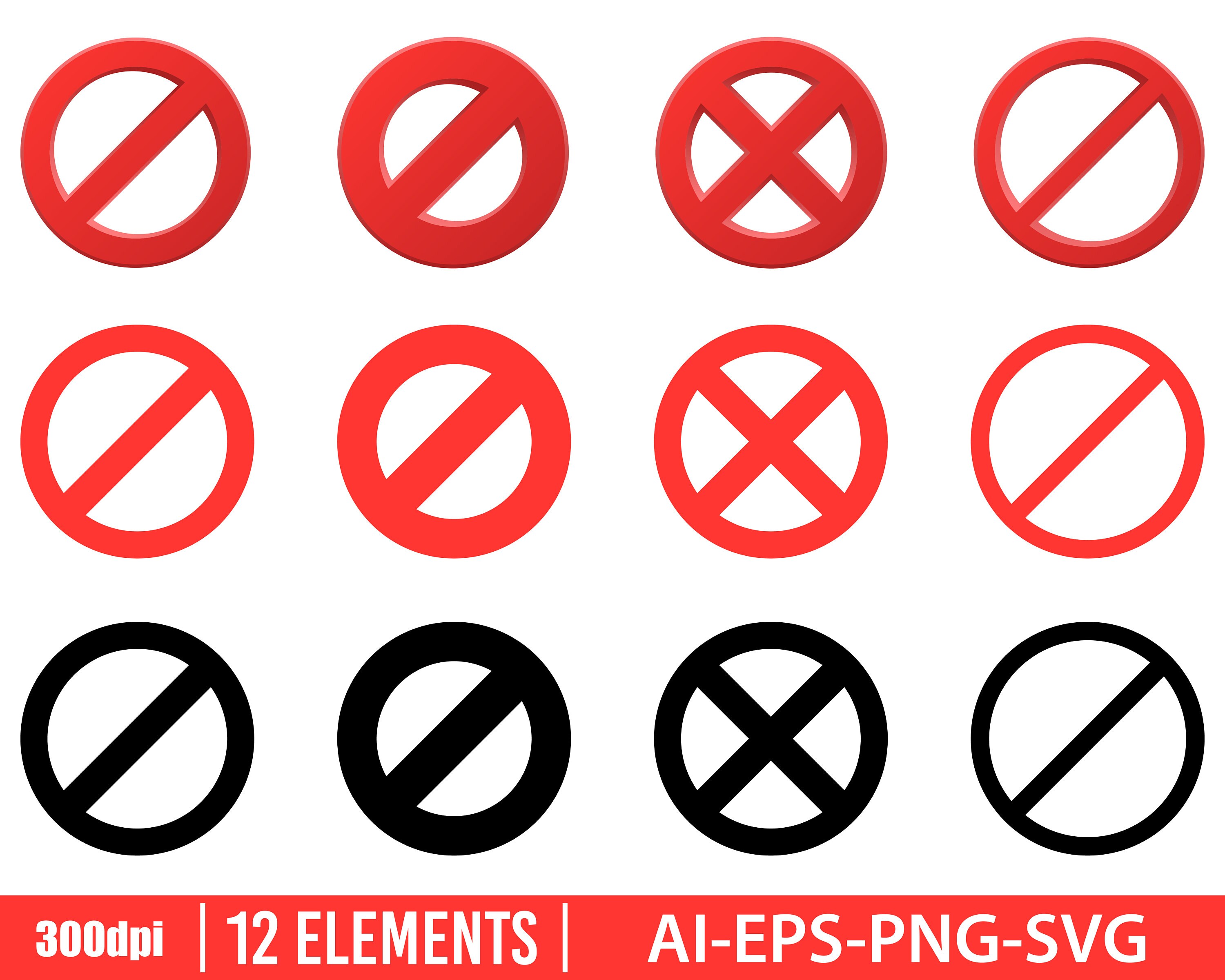 Prohibition Sign Clipart Vector Design Illustration. - Etsy