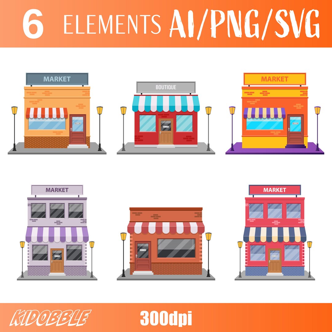 Storefront Clipart Vector Shop Front Digital Art Retail Design Store ...