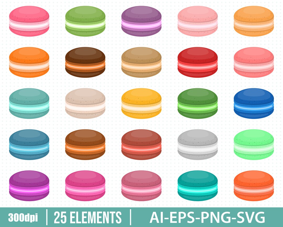 Delicious Macaroons Clipart Vector Macaron Clip Art Sweet Macaroons ...