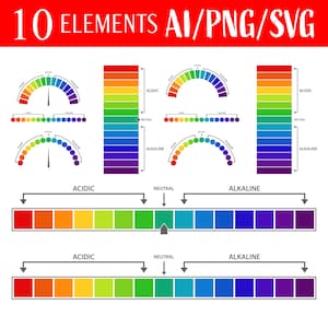 PH Value Scale Clipart Vector Scientific Design Graphics Digital Art Chemistry Printable Scale ...
