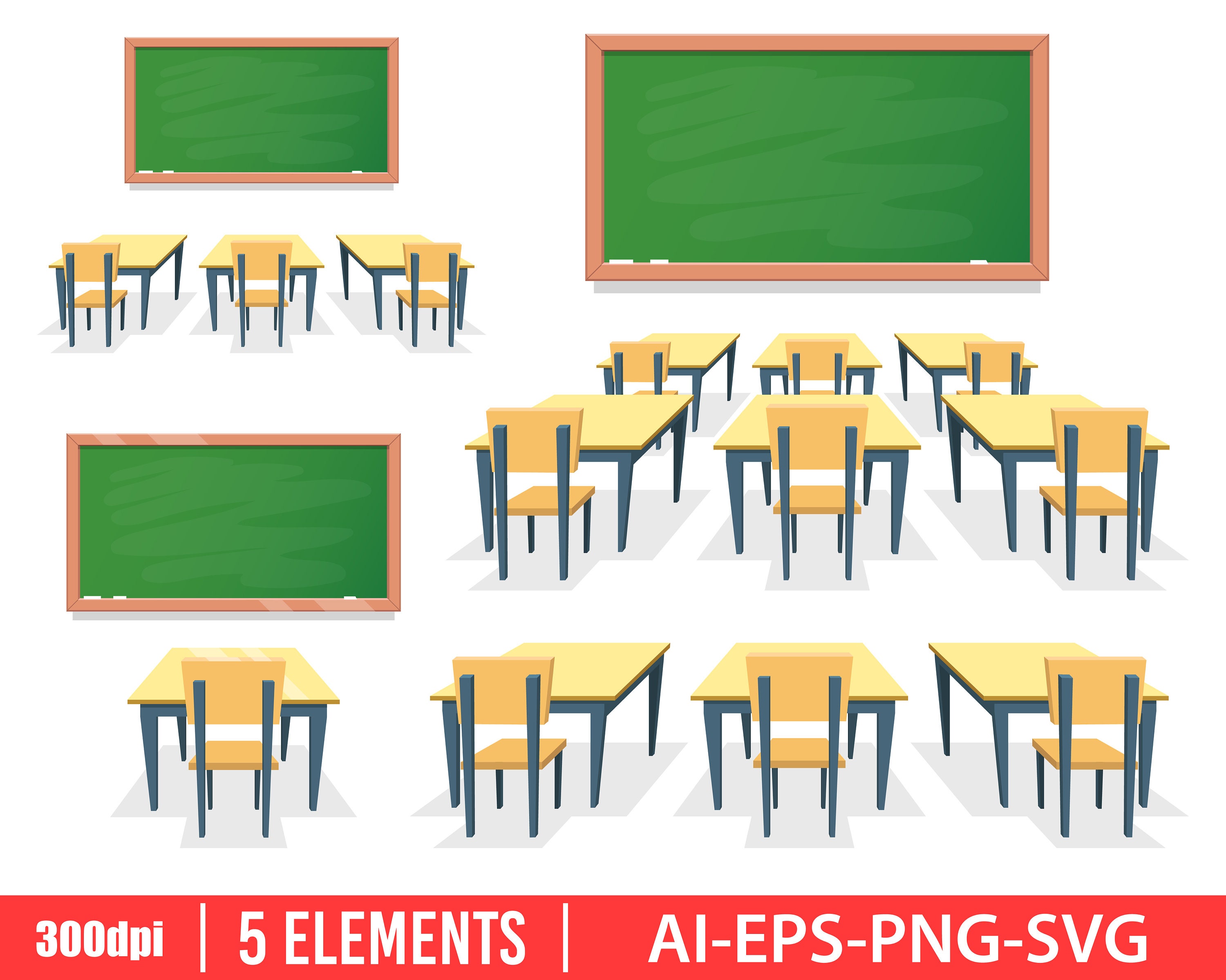Classroom Desk Clipart