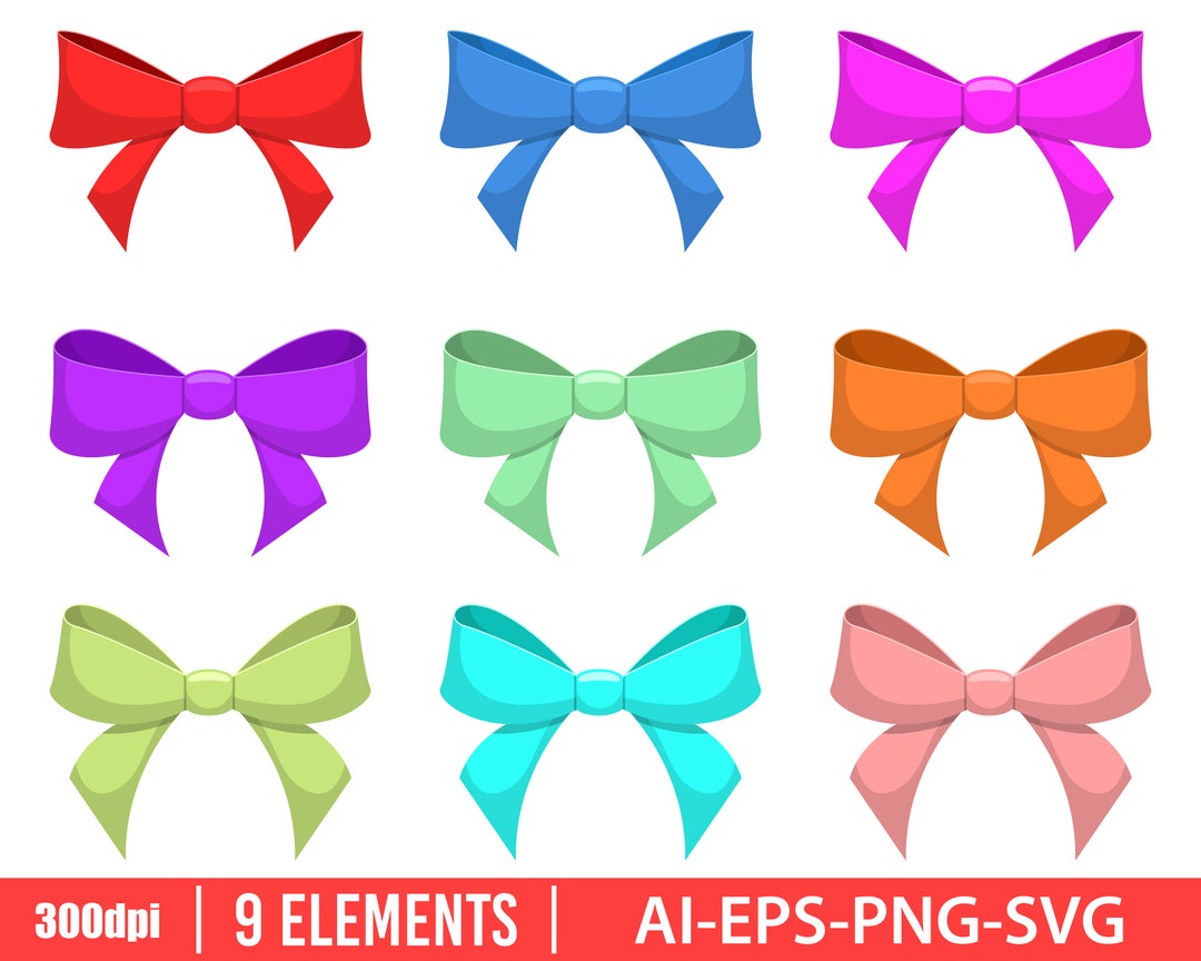 Bow Clipart Vector Design Illustration. Bow Set. Vector - Etsy