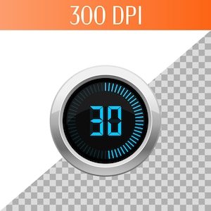 Digital Timer Clipart | Countdown Clock Graphics | Hand-drawn Stopwatch ...
